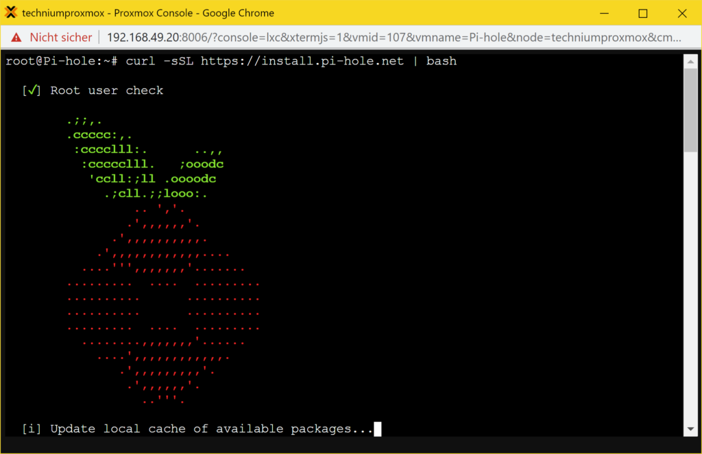 Pi-hole LXC Container installieren - Tutorial - Technium