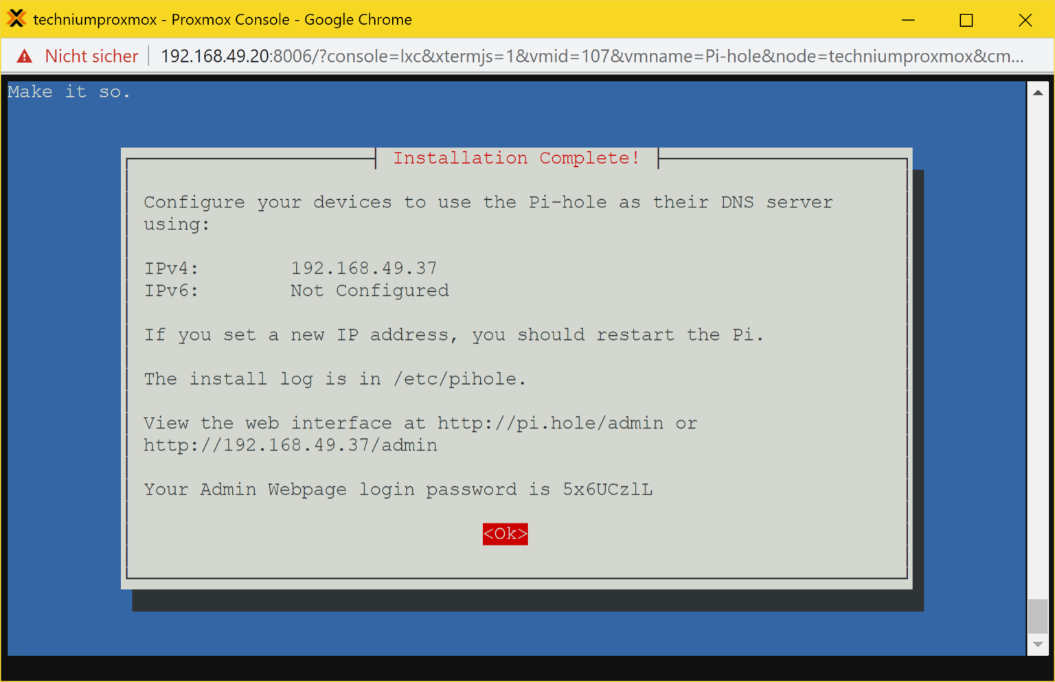 Pi-hole LXC Container installieren - Tutorial - Technium