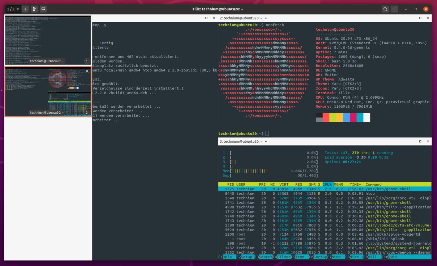 Ubuntu Tilix Terminal Emulator installieren - Tutorial - Technium