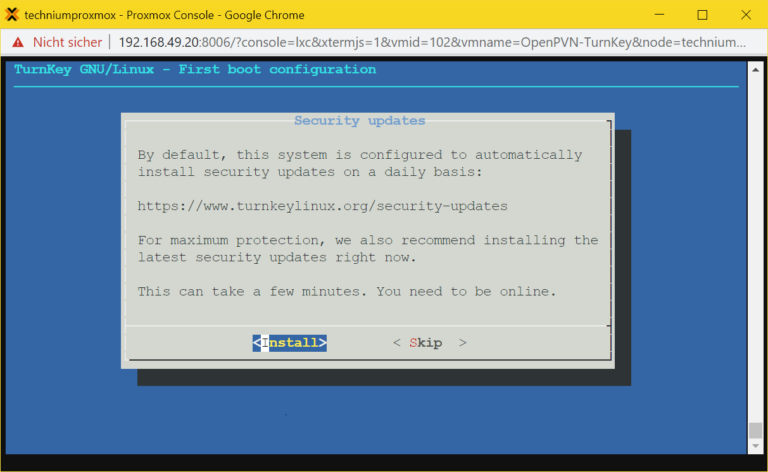 Proxmox OpenVPN LXC Container (TurnKey) - Tutorial - Technium