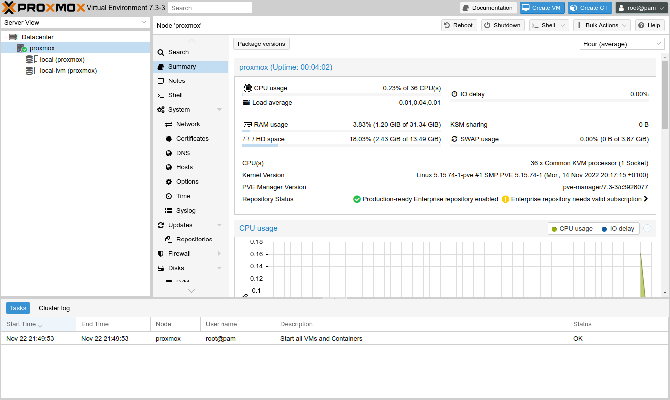 Proxmox 7.3 installieren - Tutorial - Technium
