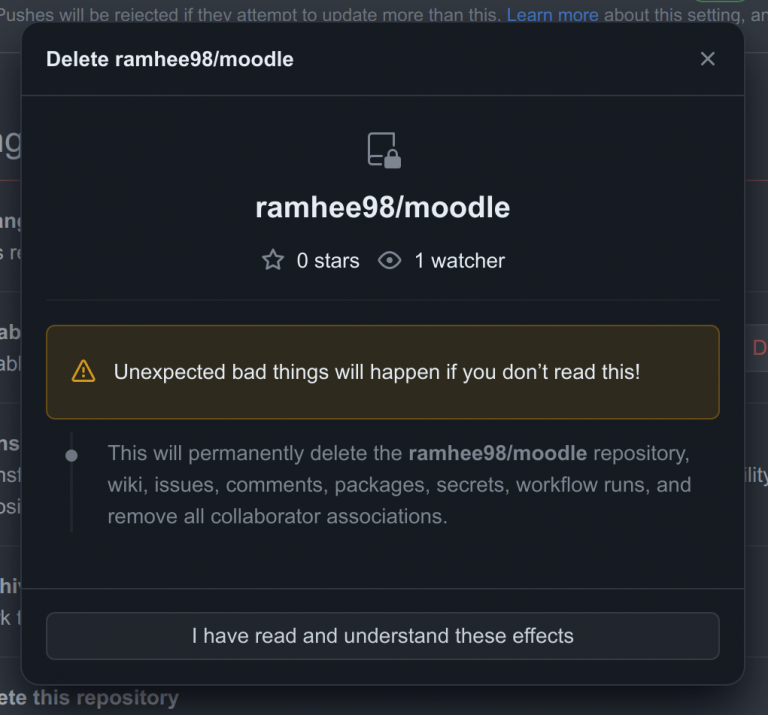 Github Repository löschen - Tutorial - Technium