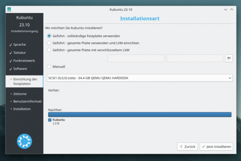 Kubuntu 23.10 installieren - Tutorial - Technium